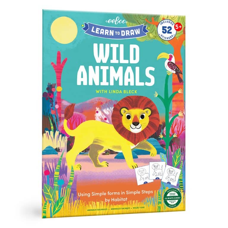 Eeboo Lær At Tegne Vilde Dyr - Levering 1-2 Hverdage